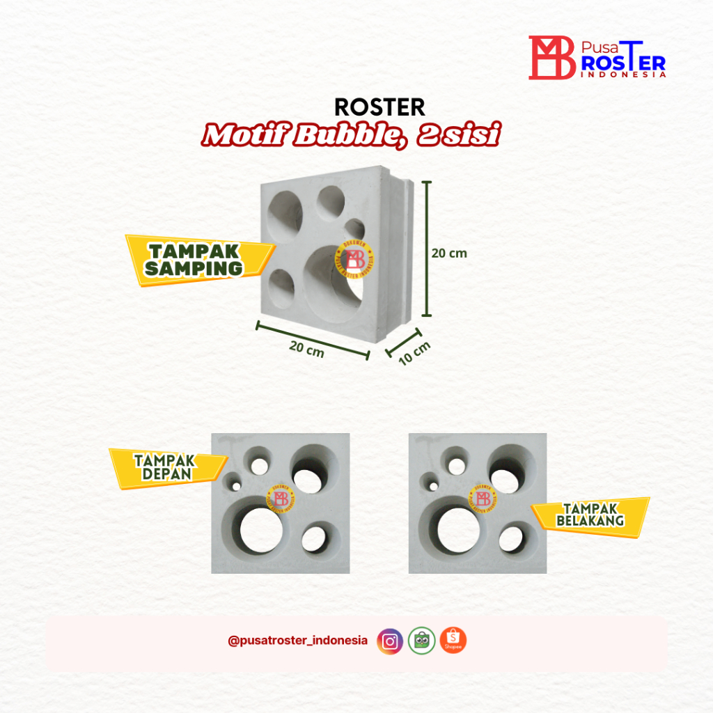 Jual Roster Beton Motif Bubble 2Sisi | Shopee Indonesia