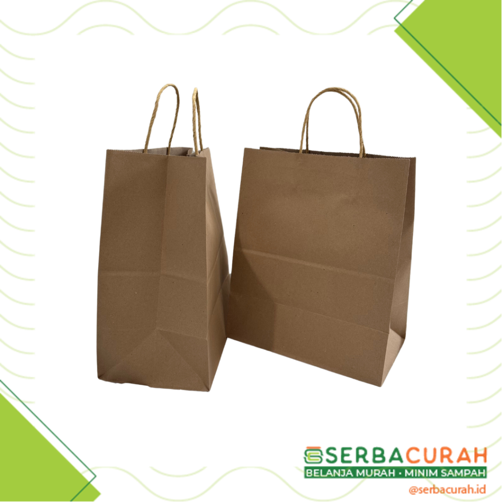 Jual Paper Bag Tali L | Tas Kertas Standing Portrait Natural | 25x30 cm ...