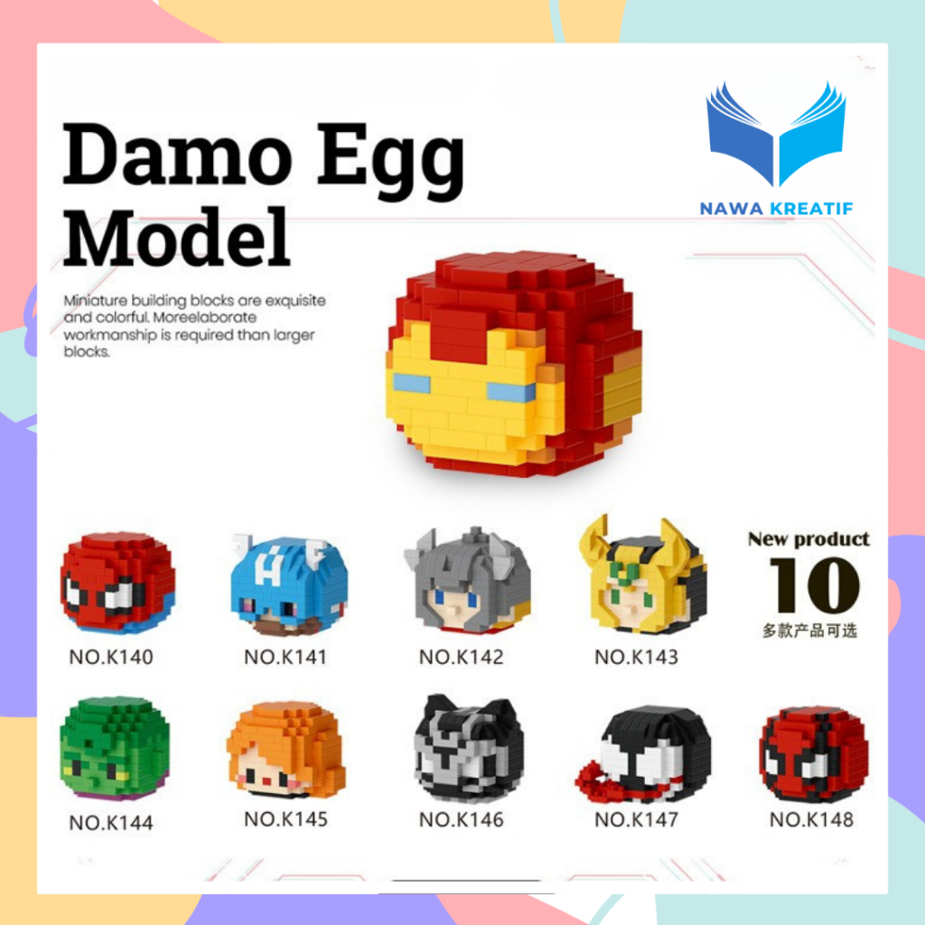 Jual NAWA Mainan Block Bricks Damo Egg Balok Susun Series Bricks Bundar Versi Marvel | Shopee ...