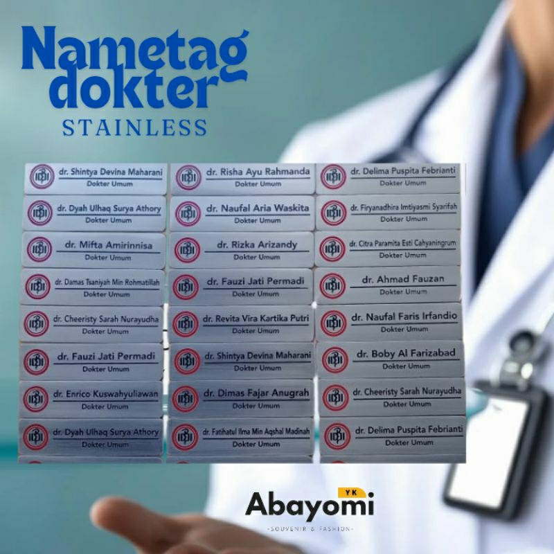 Jual Name tag papan nama dada dokter IDI stainless | Shopee Indonesia