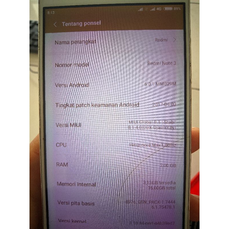 Jual mesin xiaomi redmi note 3 pro kenzo ram 2/16 sinyal 4G normal ...