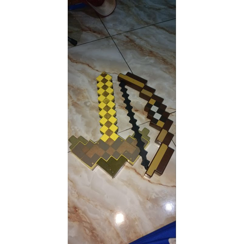 Jual sword mainan pedang minecraft diamond axe & panah | Shopee Indonesia
