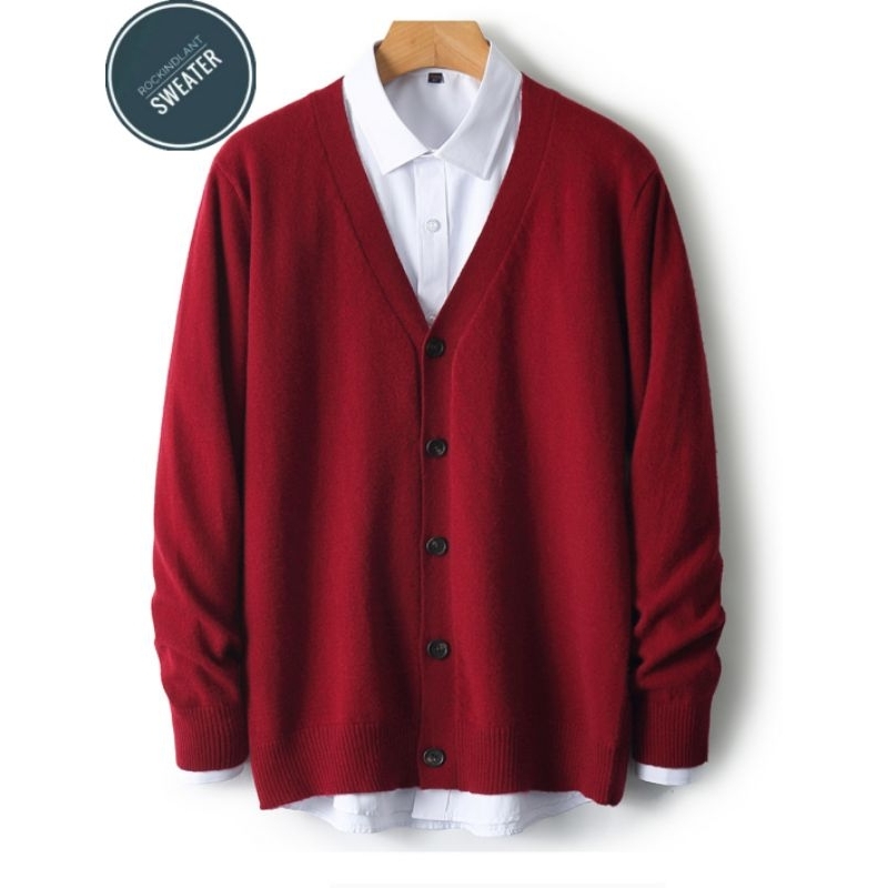 Jual Sweater Cardigan Rajut Pria/Sweater Rajut Cardigan Polos/Sweater ...