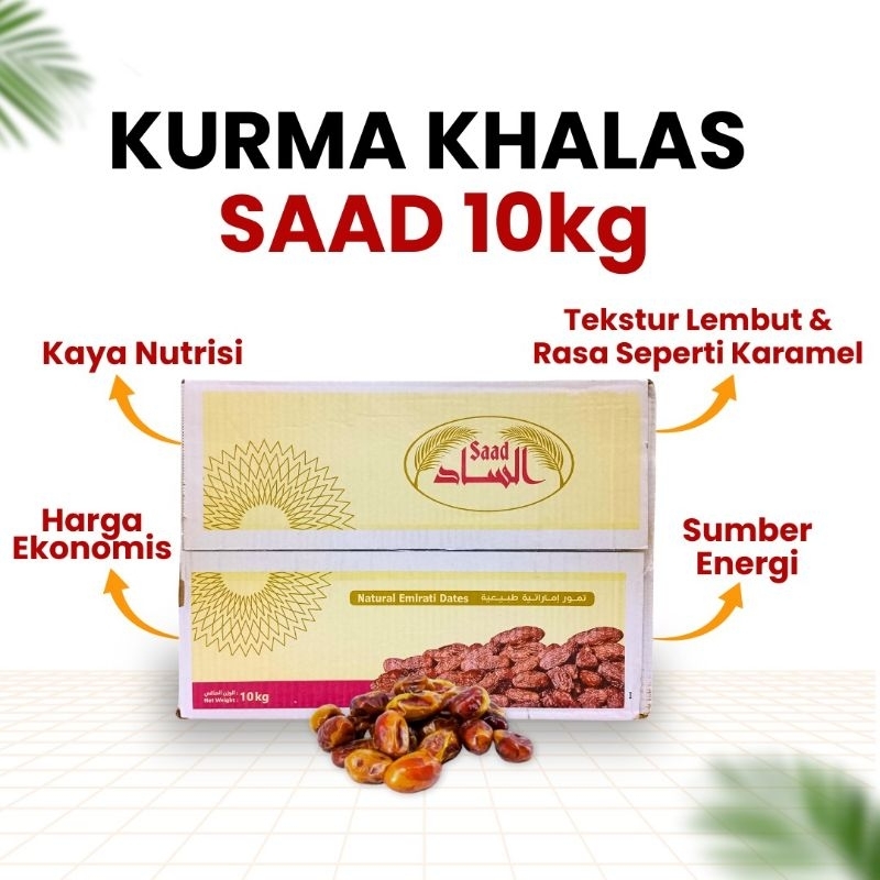 Jual PROMO!!! Kurma Khalas Saad 10kg Kualitas Super | Shopee Indonesia
