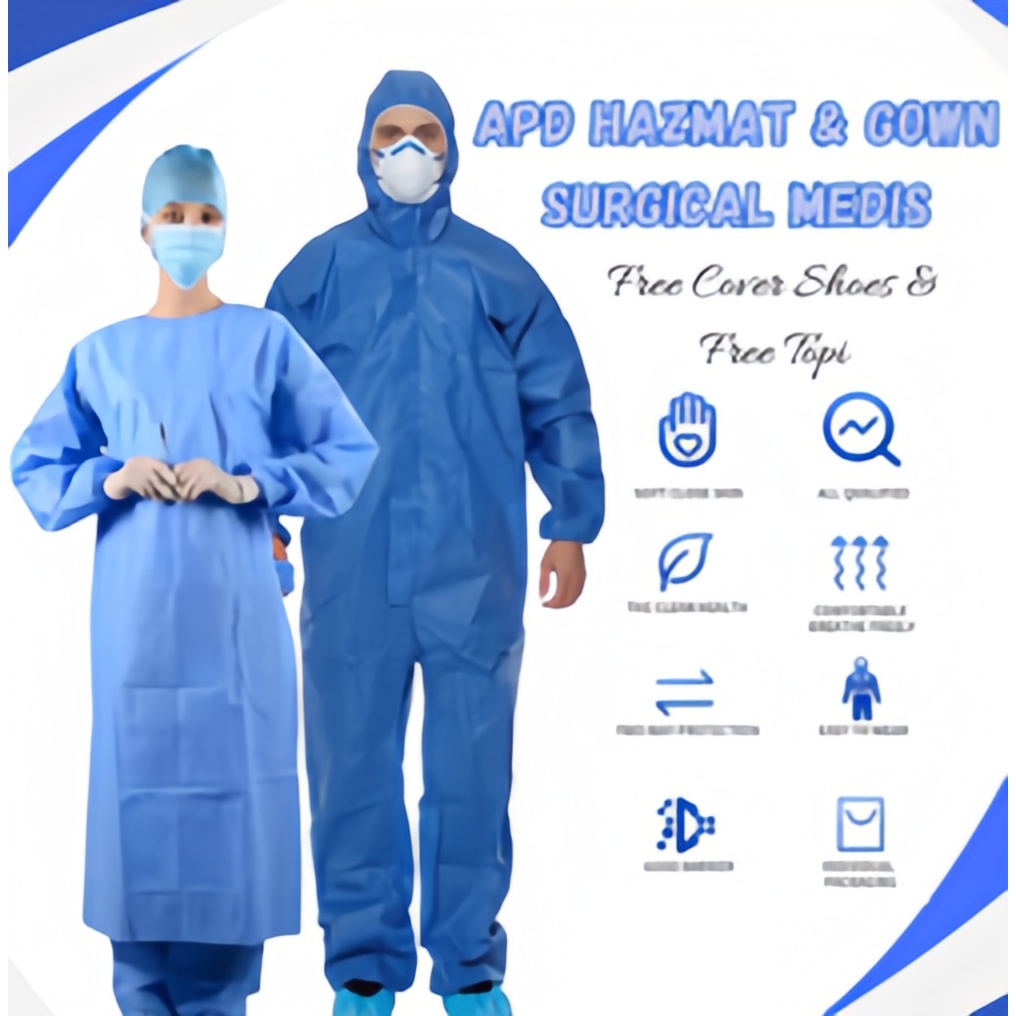 Jual APD Hazmat Suit Gown Medis | Seragam Hazmat Surgical Gown Dokter ...