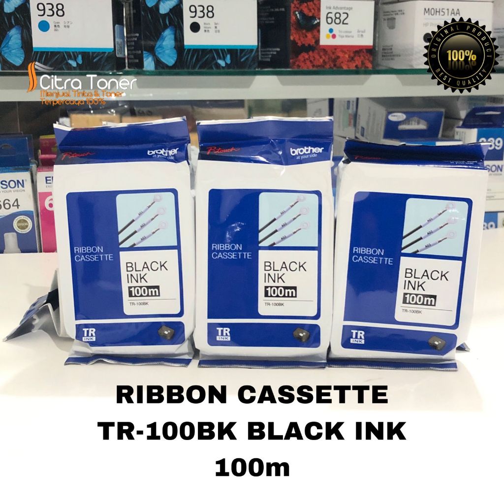 Jual LABEL RIBBON CASSETTE TR-100BK BLACK INK 100m ORIGINAL | Shopee ...