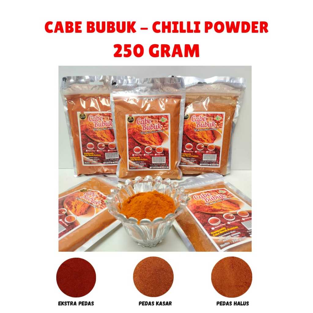 Jual Cabe Bubuk | Bubuk Cabe Pedas | Bubuk Cabe Murni Kemasan 250 Gr ...