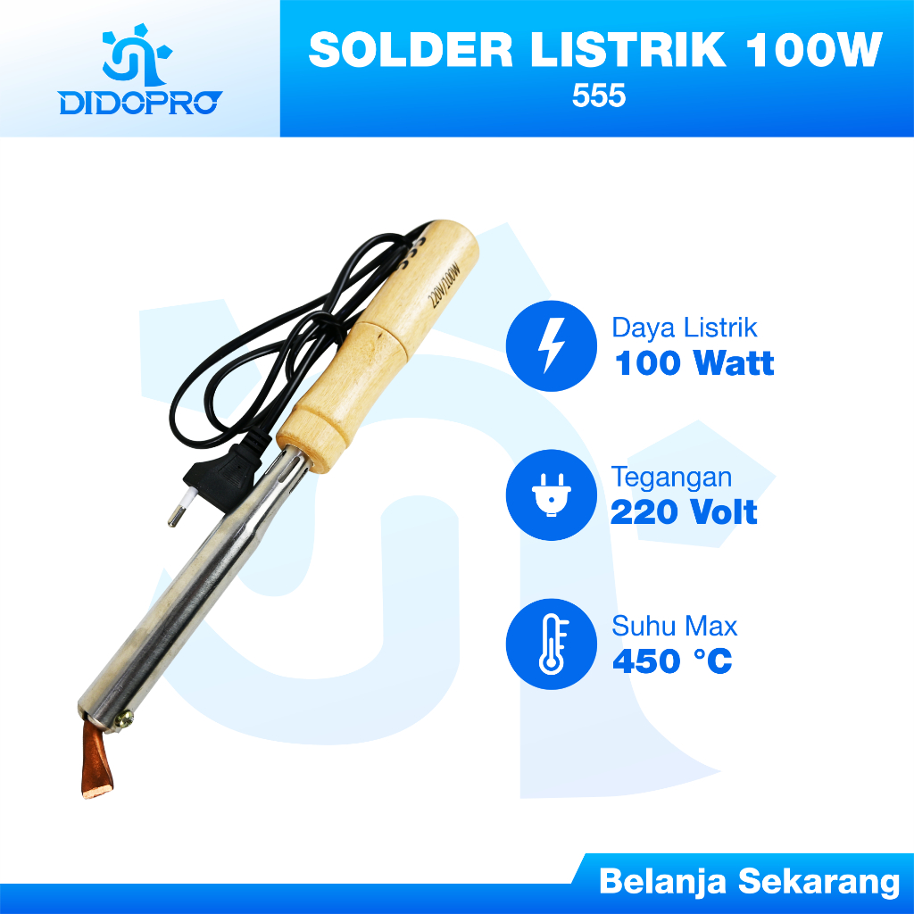 Jual Solder Listrik 100W Gagang Kayu 555 100 Watt Electric Soldering ...