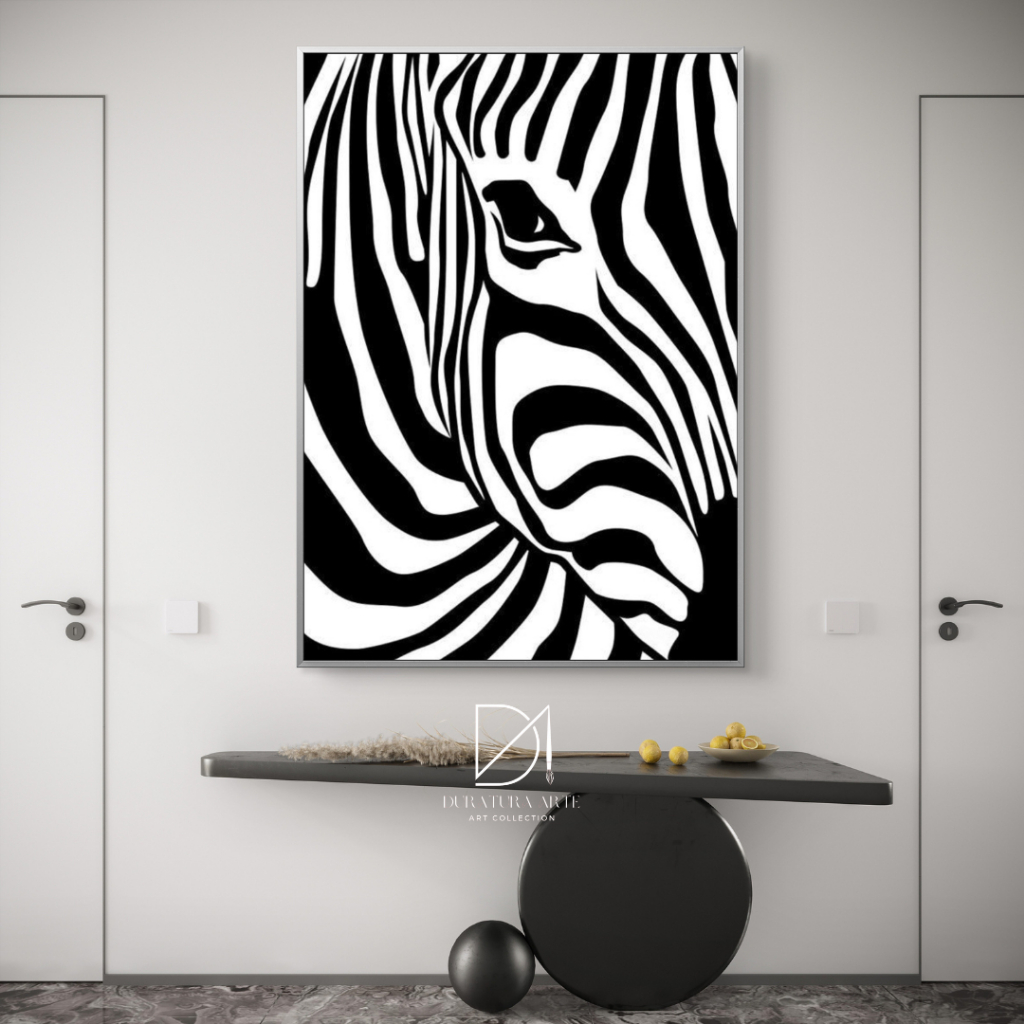 Jual Lukisan Zebra Hitam Putih Simple Elegant Portrait - Lukisan Zebra ...