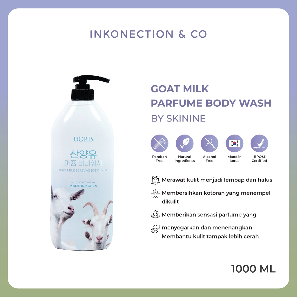 Jual DORIS - Body Wash Parfume Goat Milk Susu Kambing 1L | Shopee Indonesia