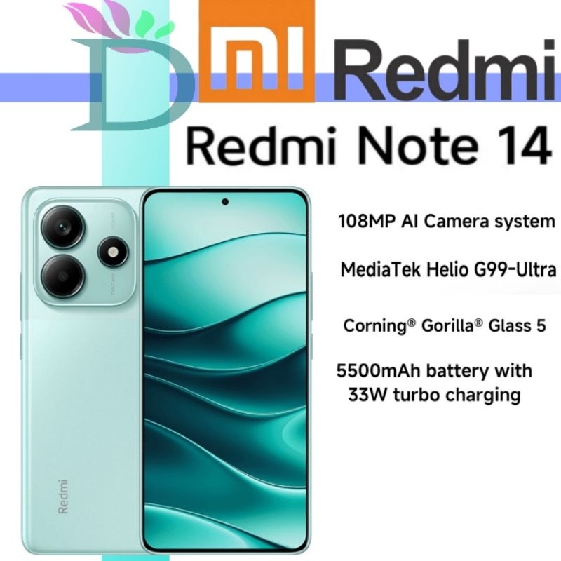 Jual Xiaomi Redminote 14 8/256 GB - 8/128 GB | 108 MP Camera | 5500 mAh ...