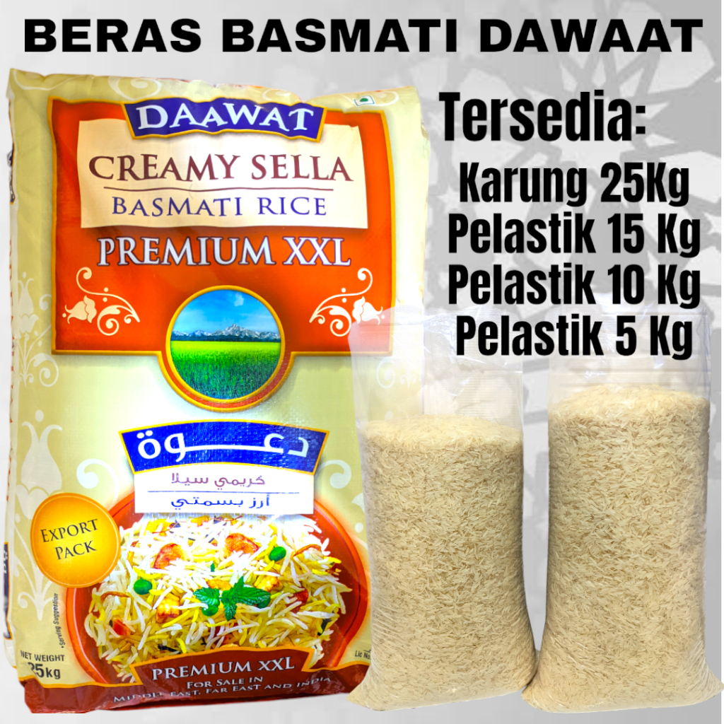 Jual Beras Basmati Dawaat Basmati India 25 kg Beras Panjang india dan repack 5 kg 10 kg 15 kg 20 ...