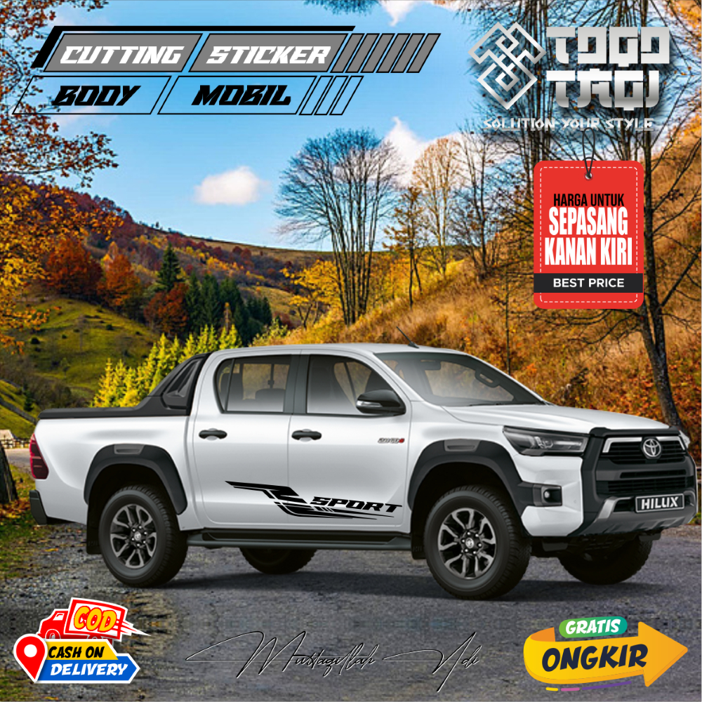 Jual 1 SET KANAN KIRI STIKER CUTTING MOBIL DOUBLE CABIN STRIPNG BODY SPORT 01 FORD RANGER HILUX ...