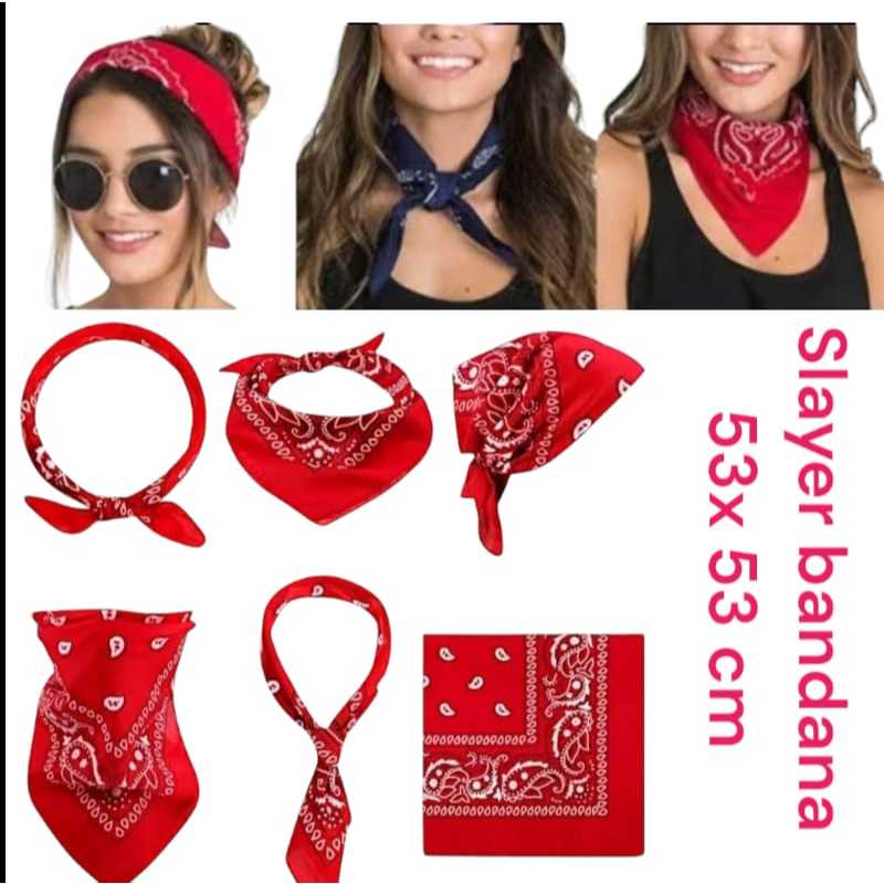 Jual SLAYER BANDANA SCARF MULTIFUNGSI UKURAN 53 X 53 CM DENGAN BERBAGAI ...