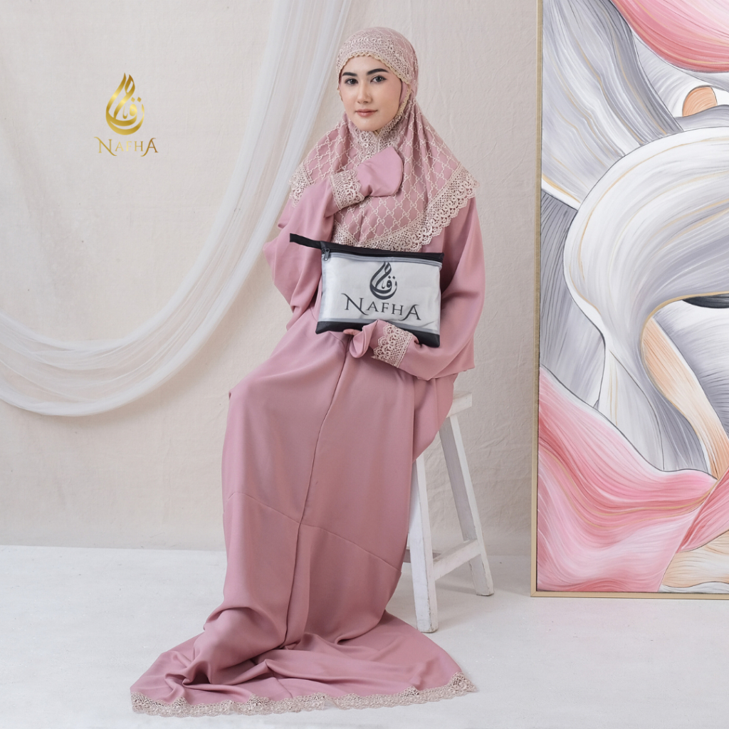 Jual NAFHA - Free Tas Mukena Terusan Dewasa Katun Sakila Twill Premium ...