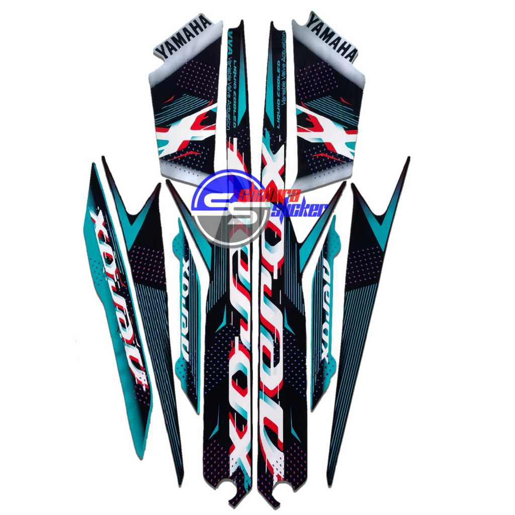 Jual STRIPING MOTOR AEROX 155 2023 2024 BIRU SILVER STANDAR FULLSET ...