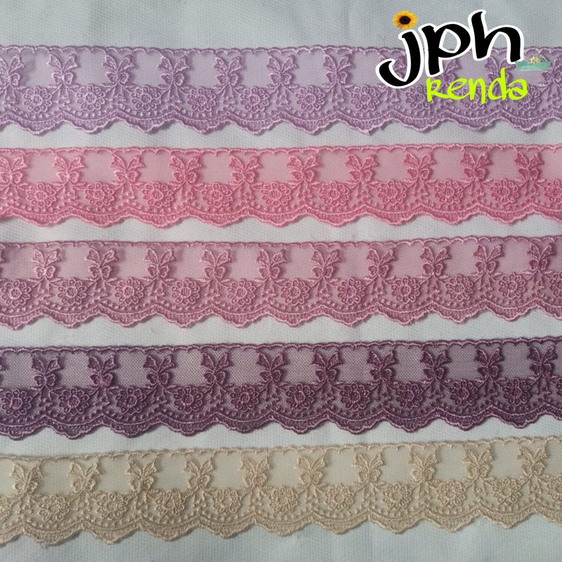 Jual Renda tile, renda tulle, renda bordir (per roll isi 15yard ...