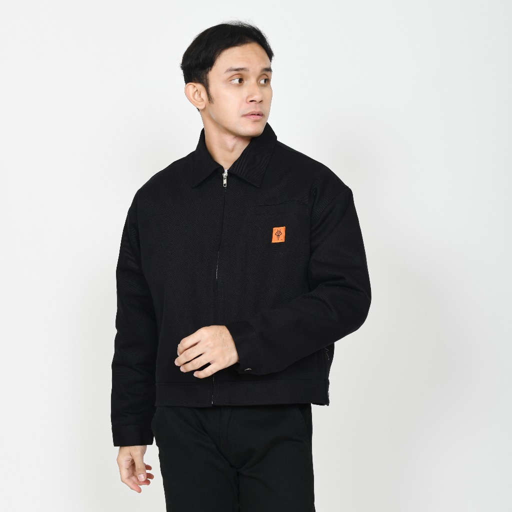 Jual PumpkinHead Work Jaket Boxy Unisex Katun Twill Hitam Darkcutter ...