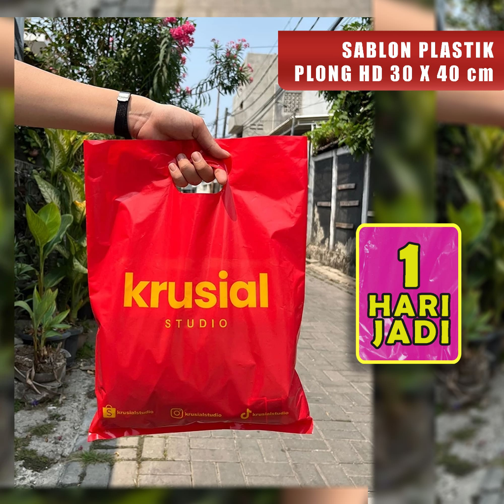 Jual Plastik Sablon Olshop HD Plong Oval Uk 30x40cm TEBAL Free Design ...