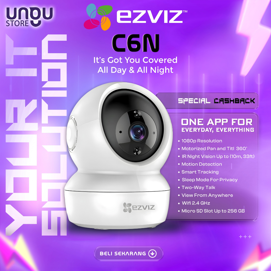 Jual CCTV EZVIZ C6N 2MP Full HD Indoor Smart WiFi Pan & Tilt Two Way ...