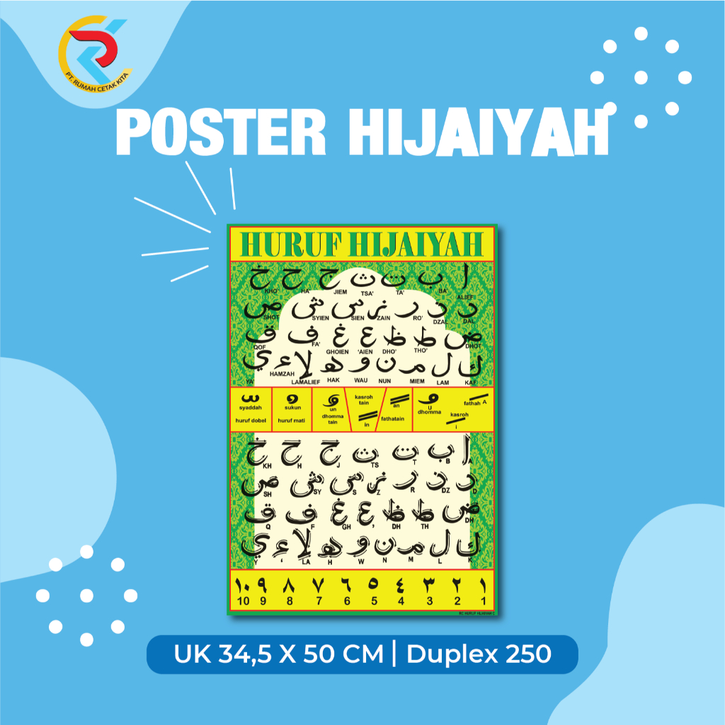 Jual Poster Edukasi Anak Hijaiyah 2 | Hiasan Dinding Ruangan Kelas ...