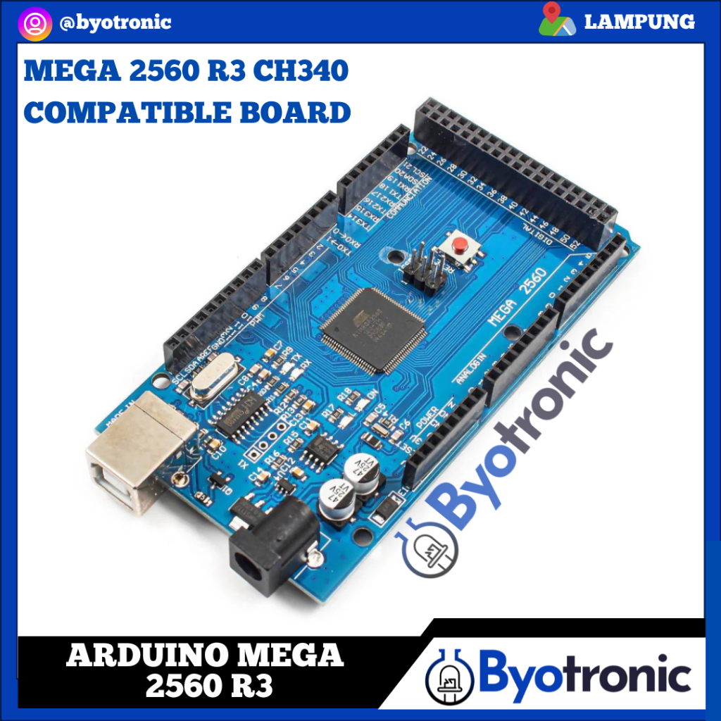 Jual Arduino Mega 2560 R3 CH340 Compatible Board + USB CABLE | Shopee ...