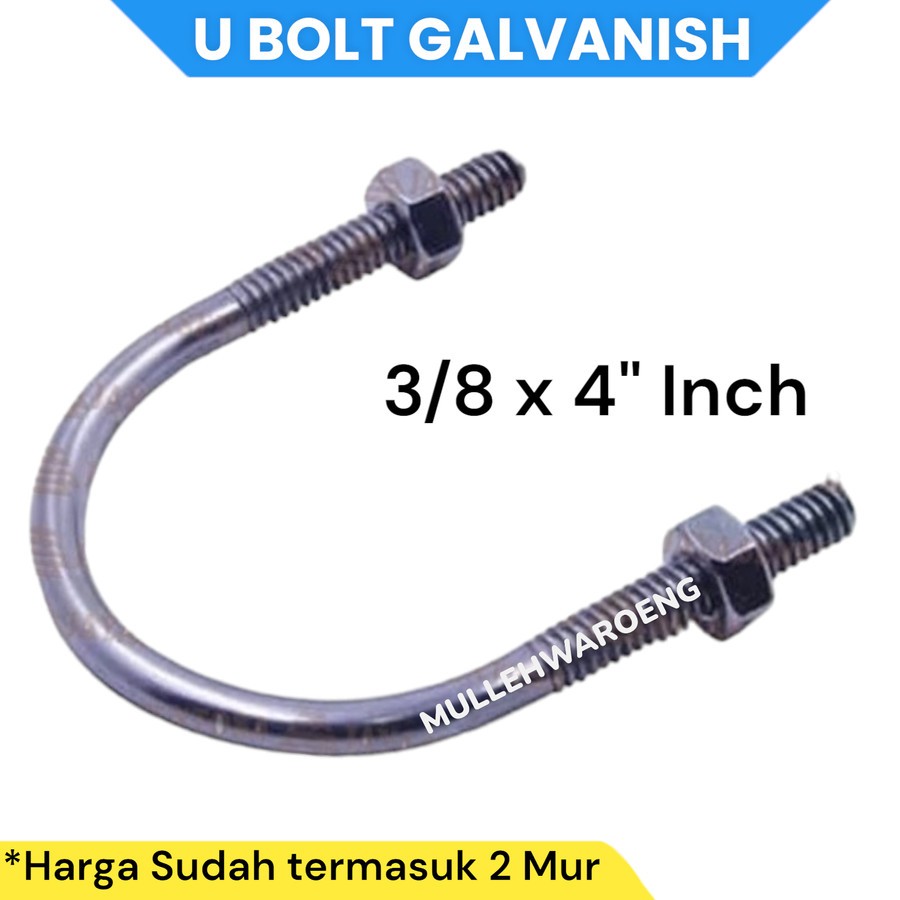 Jual Klem U Bolt 4" / Klem Pipa 4 Inchi Ubolt Zinc Besi Putih Galvanis ...