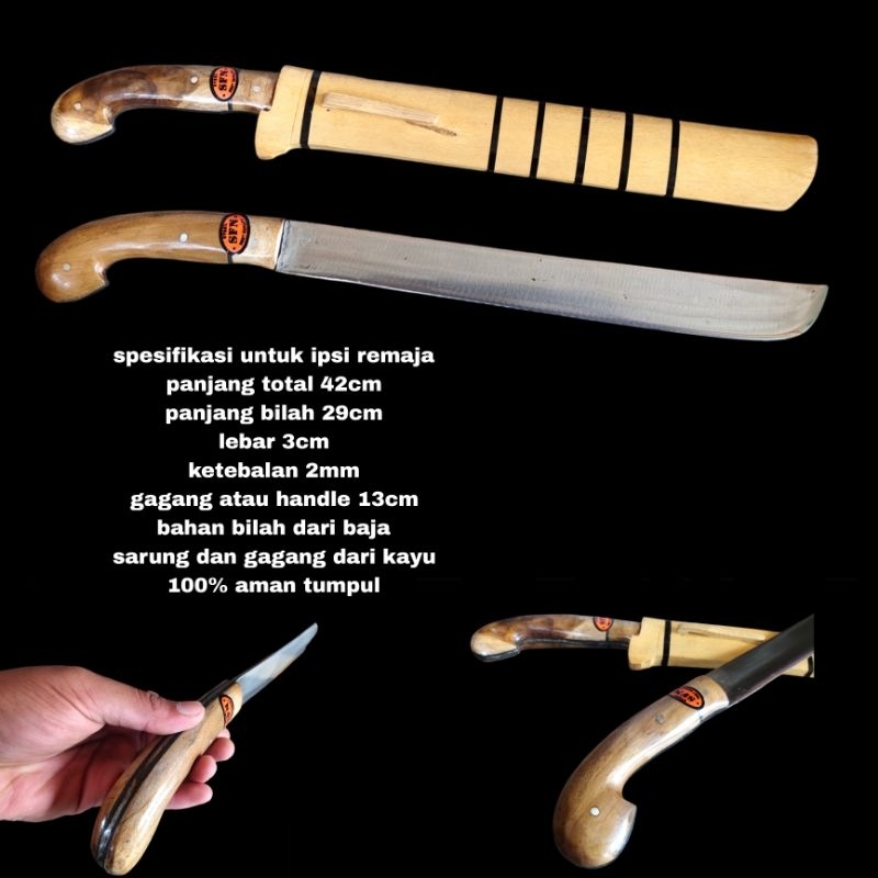 Jual golok silat standar logo ipsi 100% aman tumpul untuk latihan anak ...