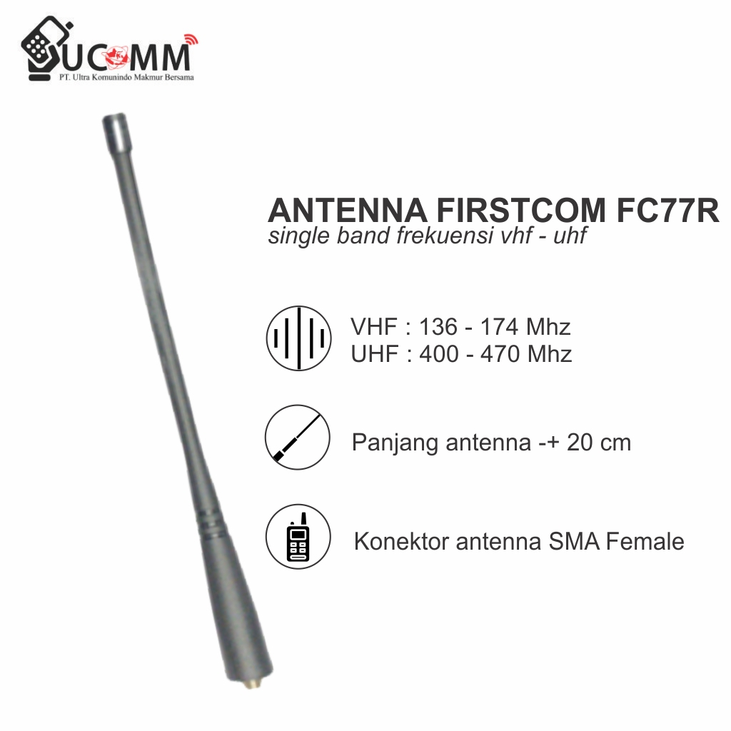 Jual Antenna HT Firstcom FC77R Dualband VHF UHF Original | Shopee Indonesia