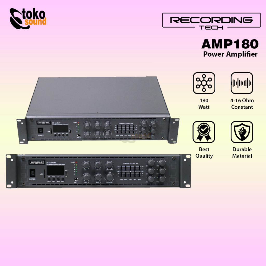 Jual Recording Tech AMP180 - 180 Watt Power Amplifier | Shopee Indonesia