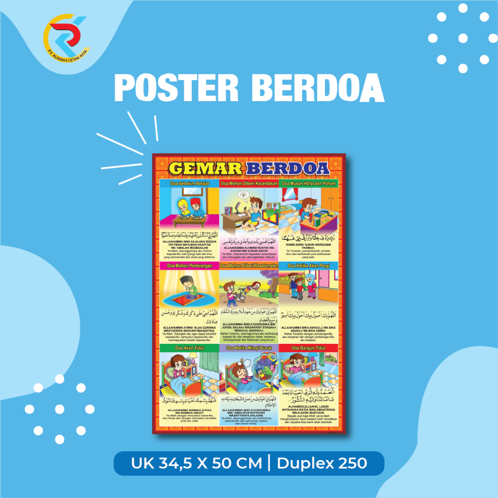 Jual Poster Edukasi Anak Berdoa 3 | Hiasan Dinding Ruangan Kelas ...