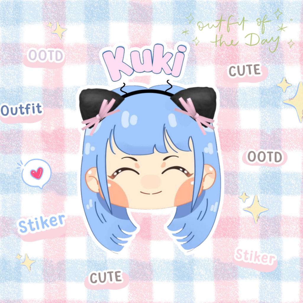 Jual Stiker Cute Kuki Outfit Sticker Label | Shopee Indonesia