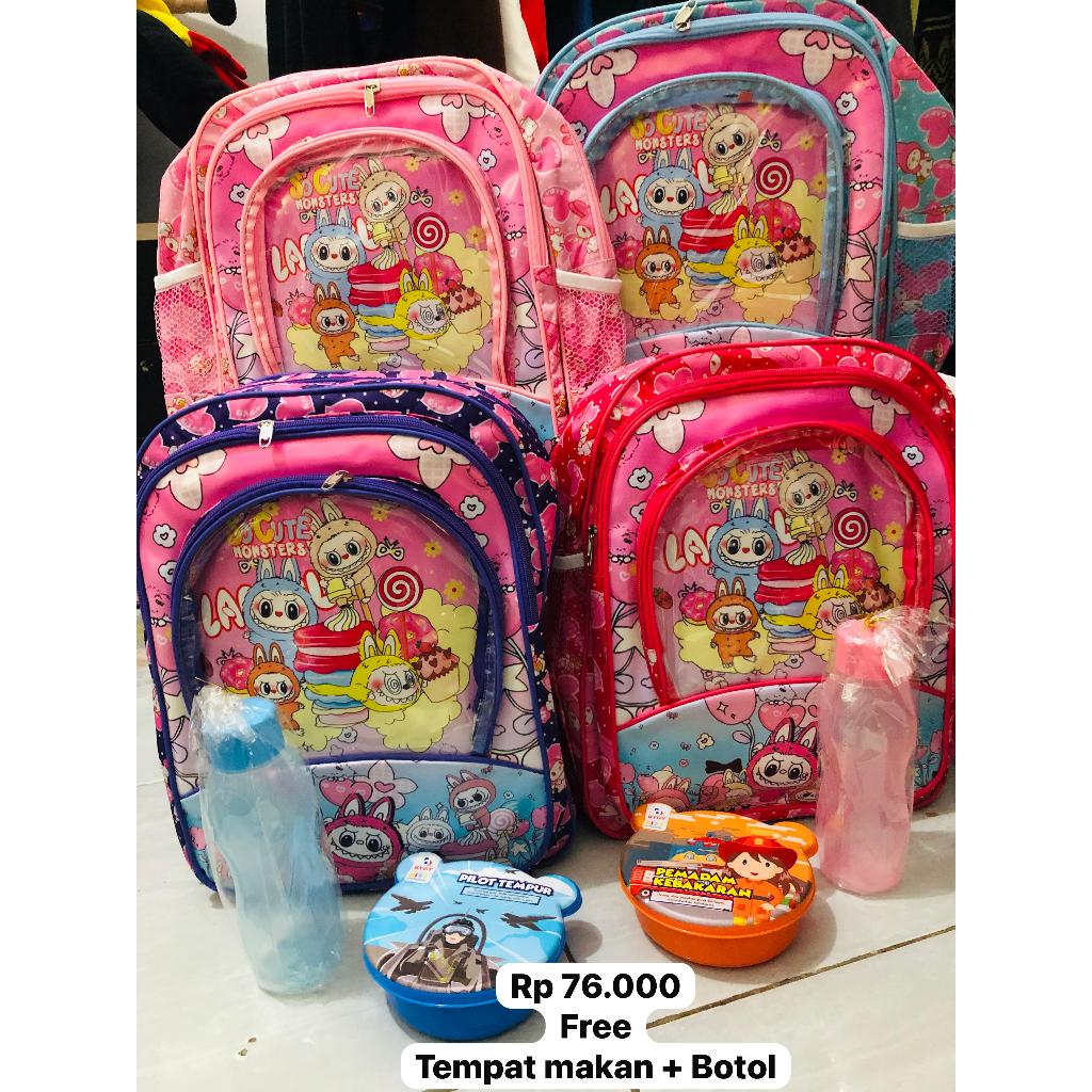 Jual Tas Ransel Labubu Monster Viral TK SD Terbaru Karkter Labubu Free ...