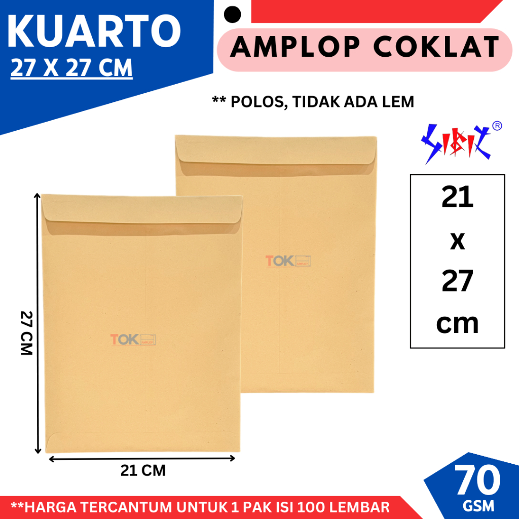 Jual Amplop Coklat KUARTO ( 21x27Cm ) | Shopee Indonesia
