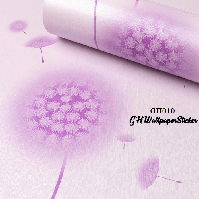 Jual DTG - Wallpaper Dinding Motif dandelion bunga ungu gugur 45 x 8 ...