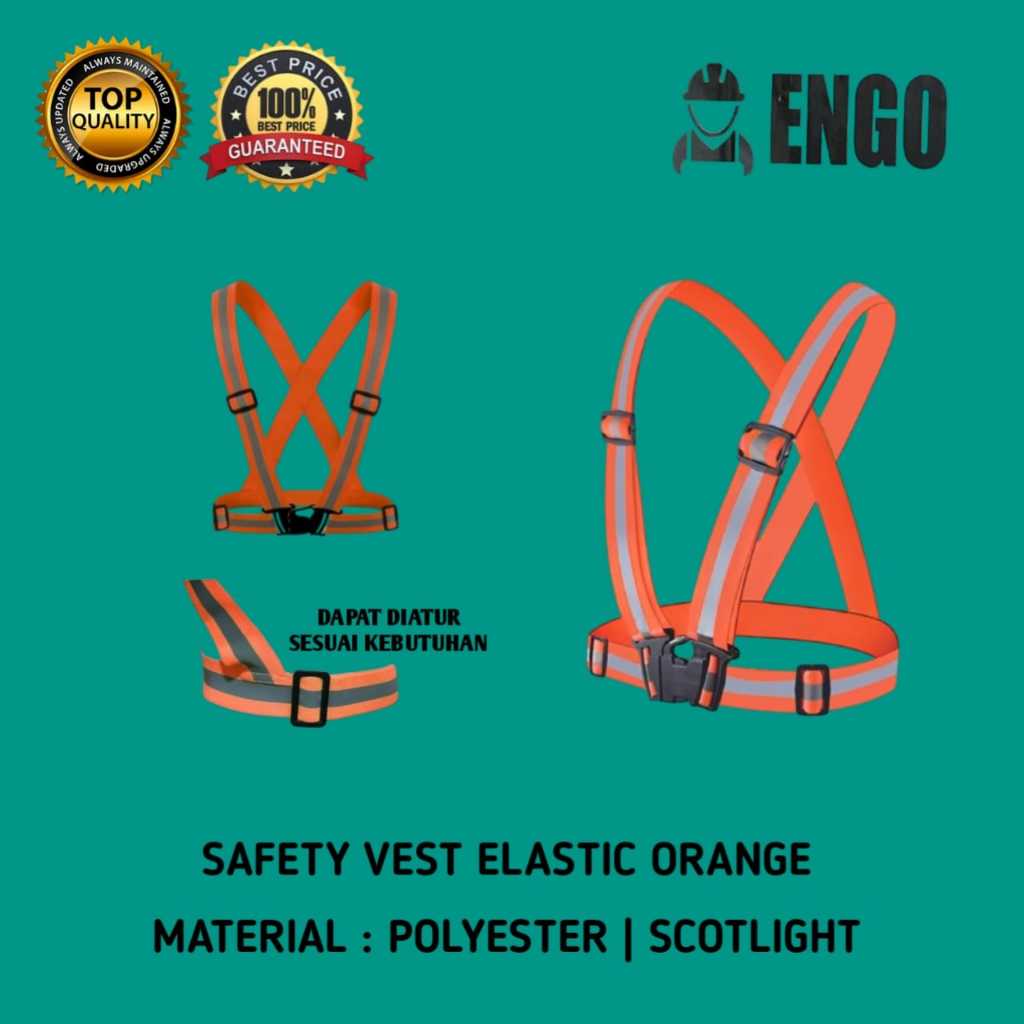 Jual ROMPI SAFETY KARET ELASTIS V Safety Vest Proyek Sepeda Rompi ...