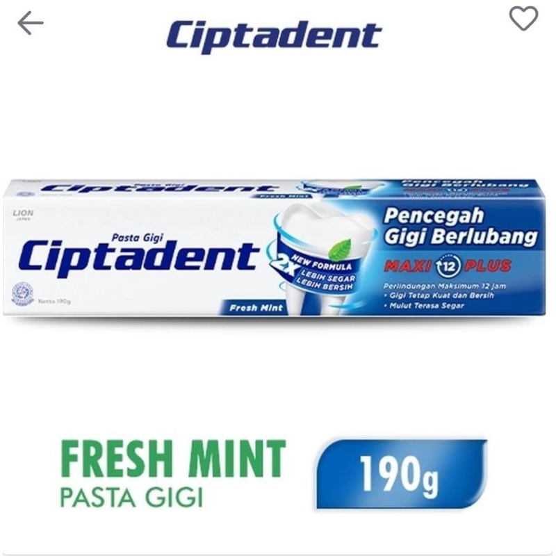 Jual ciptadent pasta gigi fresh mint 190g | Shopee Indonesia