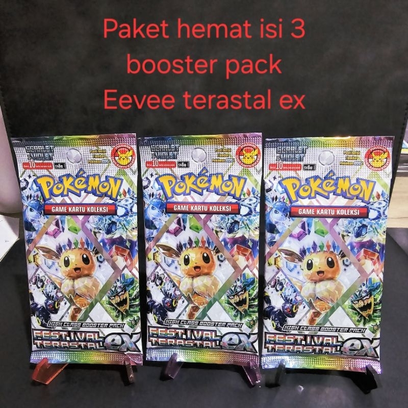 Jual eevee terastal ex isi tiga booster pack paket hemat indonesia original kartu pokemon murah ...
