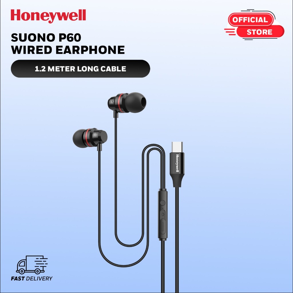 Jual Honeywell Suono P60 Wired Earphones with Built in Mic Laptop Tab ...