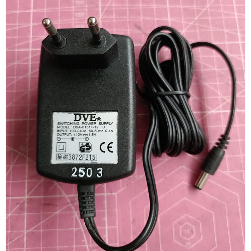Jual ADAPTOR DVE 12V 1.5A ORIGINAL DVE | Shopee Indonesia