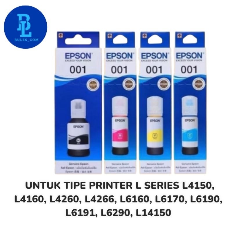 Jual 1SET TINTA EPSON 001 BLACK AND COLOR ORIGINAL FOR PRINTER L4150 L4266 L6160 L6170 | Shopee ...