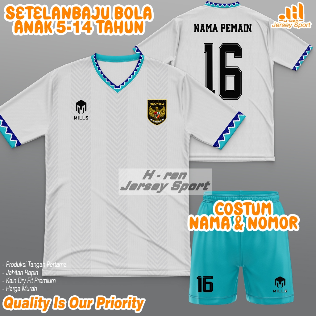 Jual COD sablon Nama Nomor setelan baju bola jersey TIMNAS ERSPO anak junior terbaru kaos futsal ...