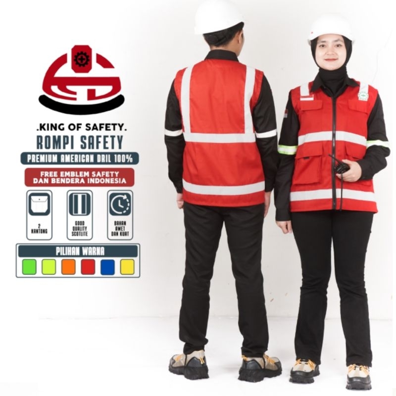 Jual rompi vest safety first/rompi k3/rompi lapangan/rompi proyek ...
