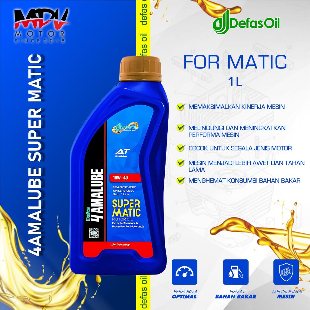 Jual OLI 4AMALUBE SUPER MATIC (1L) DEFAS OIL | Shopee Indonesia