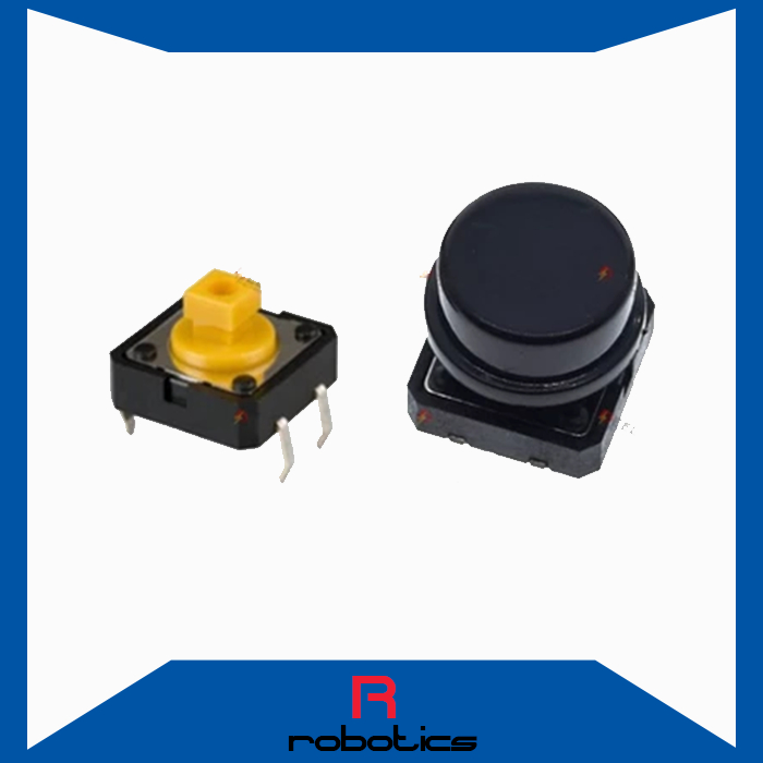 Jual Tactile Switch Push Button 12x12x7.3 mm 12x12 FREE KEY CAP HITAM ...