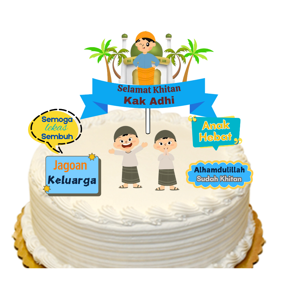 Jual topper cake Selamat Khitanan hiasan kue ulang tahun | Shopee Indonesia