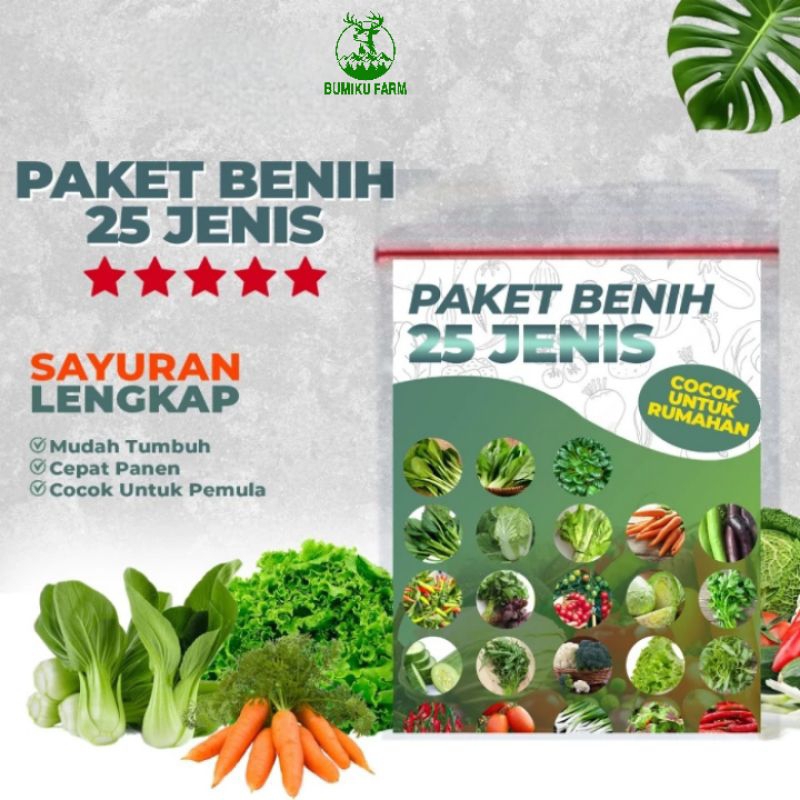 Jual Paket Bibit Benih 25 Jenis Sayur dan Sayuran Buah | Shopee Indonesia