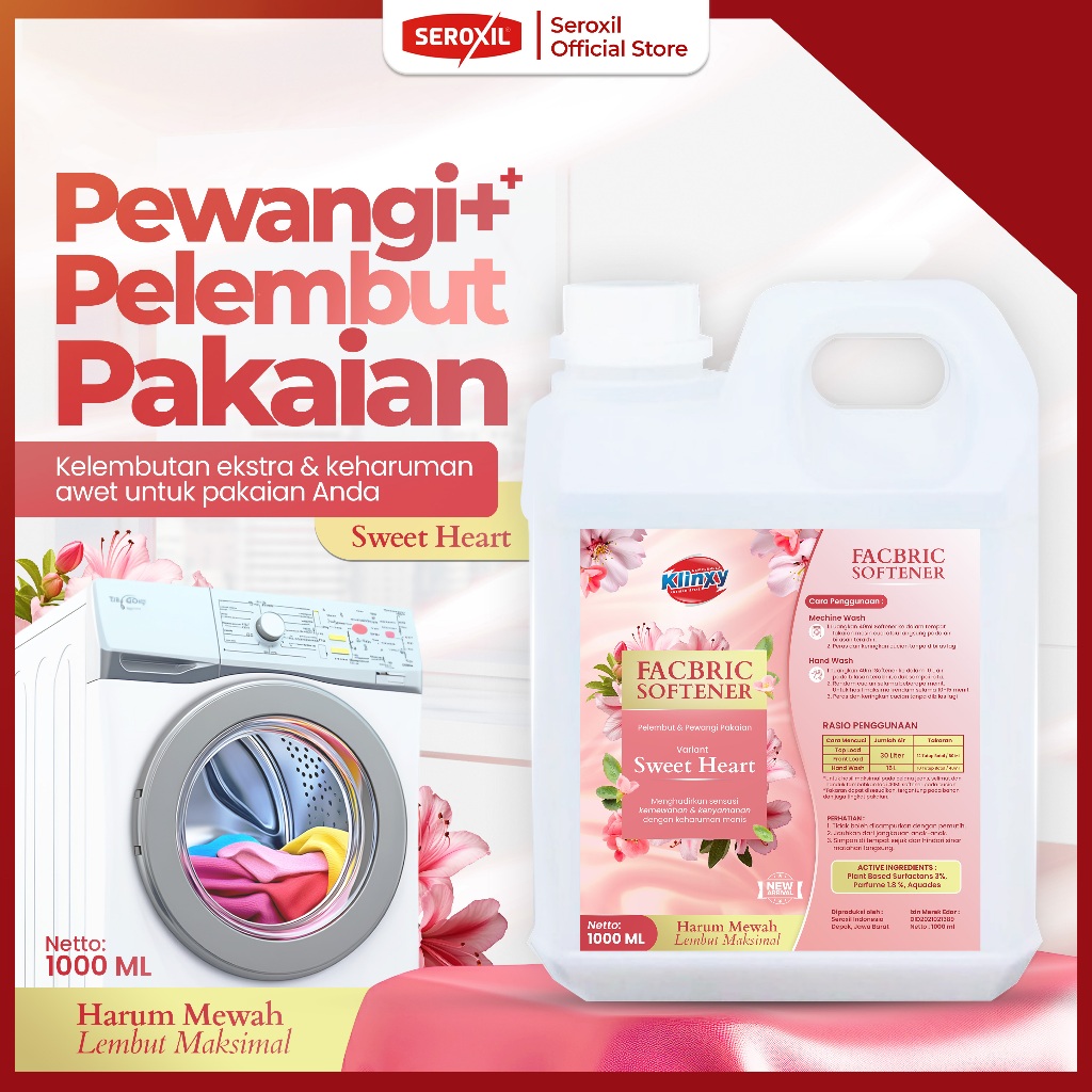 Jual Seroxil Klinxy Fabric Softener Pelembut dan Pewangi Pakaian Laundry 1 Liter | Shopee Indonesia