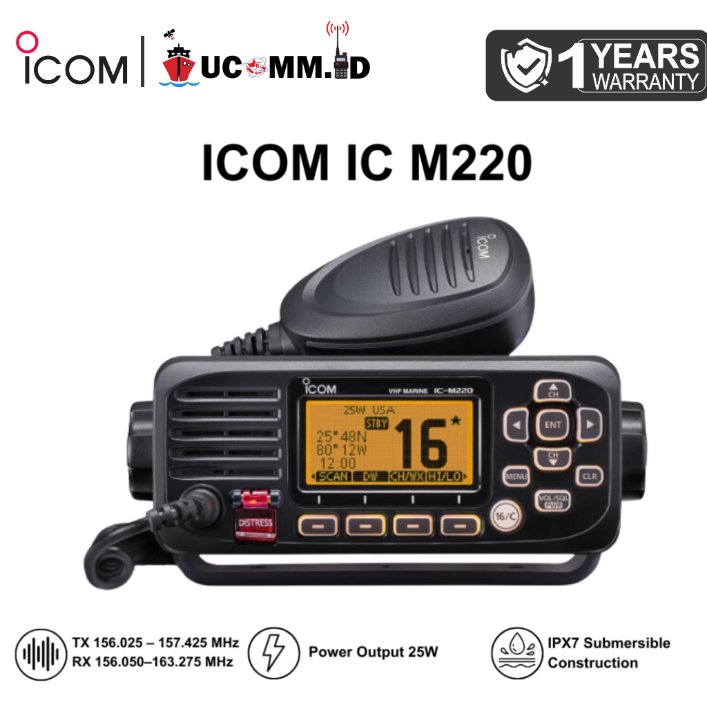 Jual ICOM IC-M220 M220 RIG Marine VHF Transceiver Radio Kapal | Shopee ...