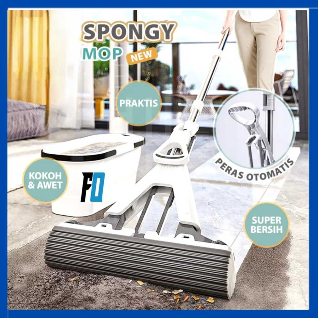 Jual (FO) Alat Pel Busa Set Peras Cleaning Mop Daya Serap Tinggi Mudah ...